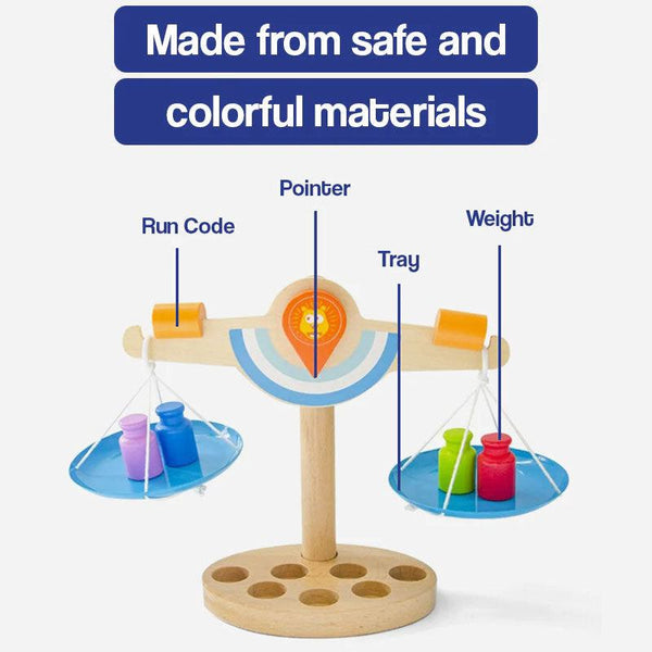 Wooden Educational Math Balance Scale Toy - Little Learners Toys